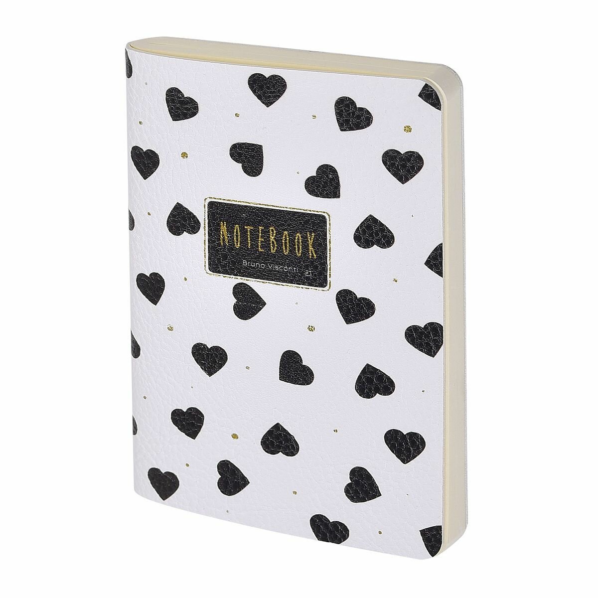 Тетрадь А6 BrunoVisconti "Black&White Сердечки" 60 л, линейка
