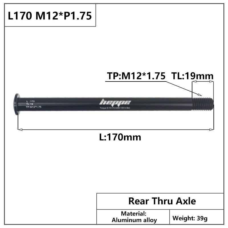 HEPPE Сквозная ось для велосипеда L170 M12x1.75 TL19