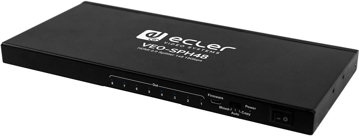 Ecler VEO-SPH48- Усилитель-распределитель 1:8 сигналов HDMI 2.0 с 3D, HDCP, HDR 10 и управлением EDID