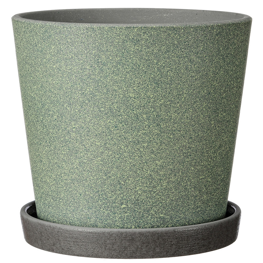 Горшок для цветов Композит из бетона "Грильяж" 3,82 л диаметр 21 см, h 18,2 см, форма конус-4 с поддоном, изумруд (БП-00002793)