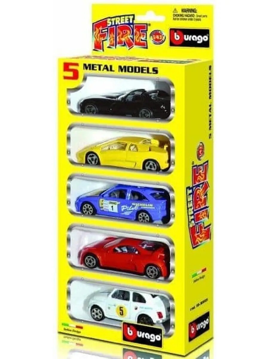Bburago машинка металлическая 5 штук в наборе , масштаб 1:43