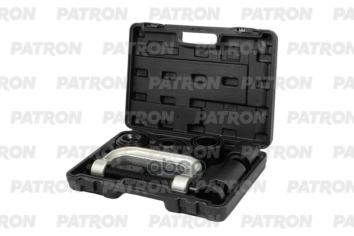 Набор съемников сайлентблоков струбцина 155 мм, для шаровых опор, подшипников 10 пр, D сквозных оправок: 44/51 мм, 57/64 мм.