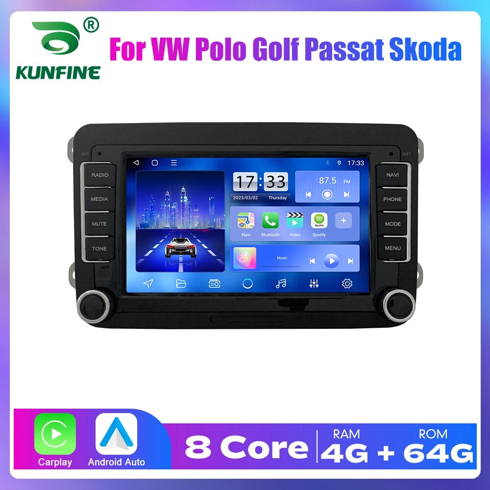 2Din 7-дюймовый Android восьмиядерный автомобильный радиоприемник стерео для VW 8Core 4G64G Radio