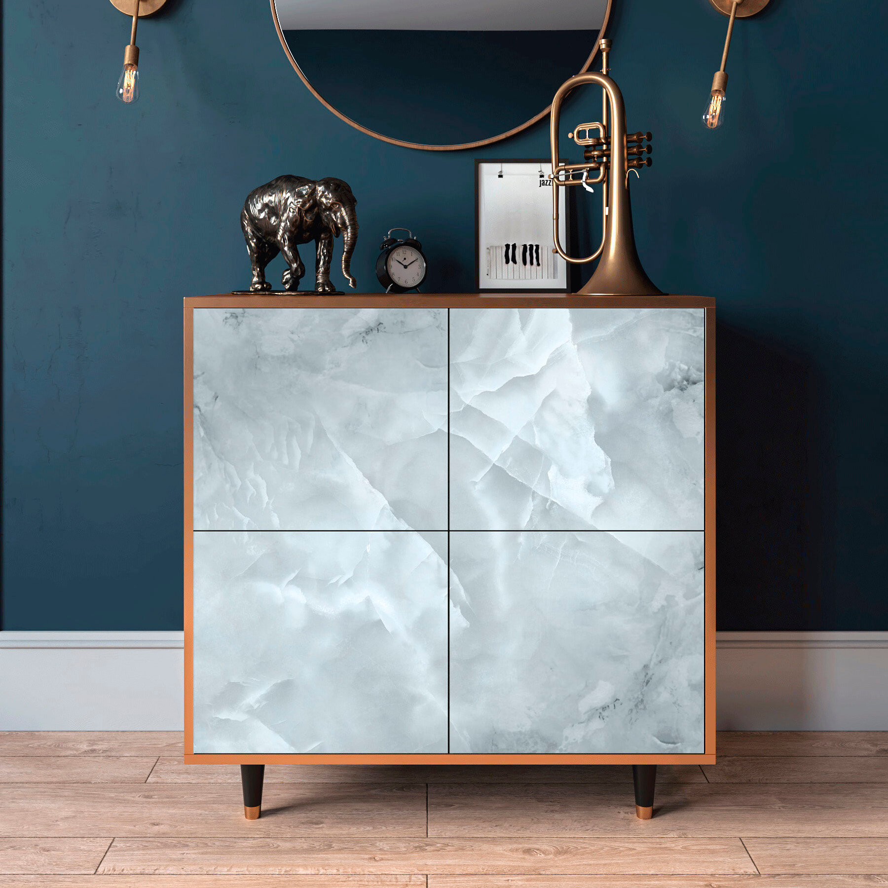 Комод - STORYZ - BS3 The Onyx, Размер - 94 x 96 x 48 см, Цвет корпуса - Орех