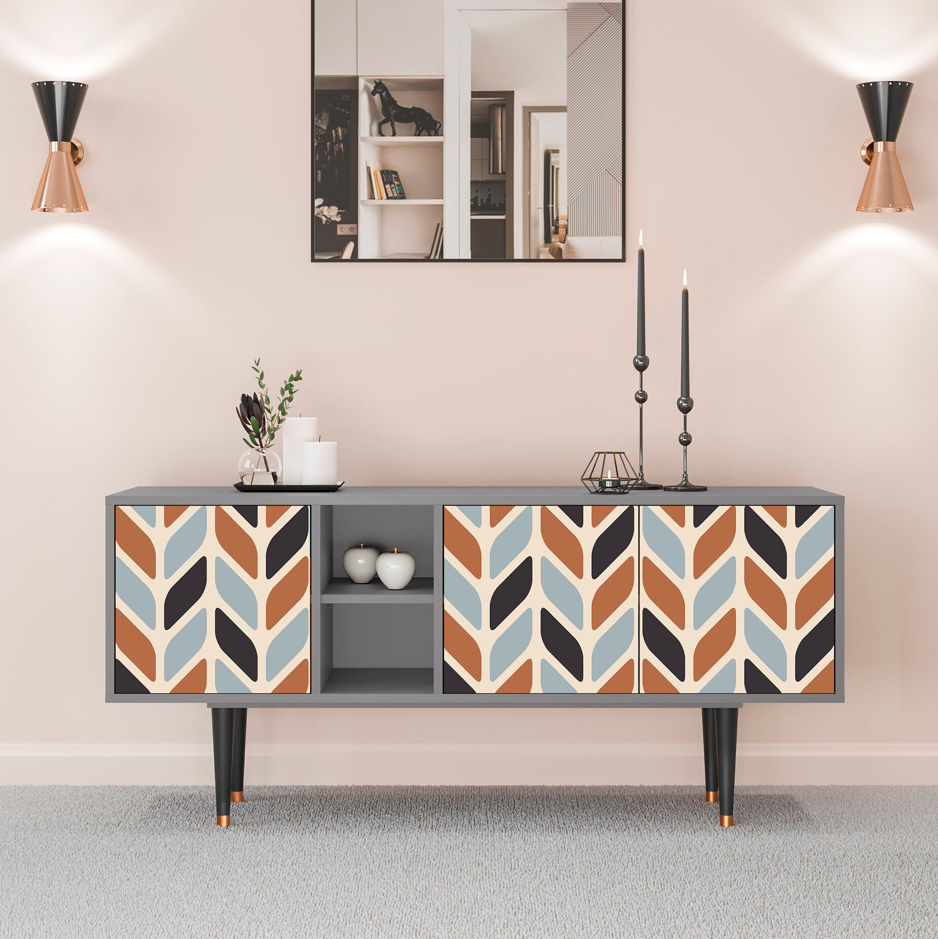 ТВ-Тумба - STORYZ - T5 Beige Laure, Размер - 150 x 69 x 41 см, Цвет корпуса - , Серый