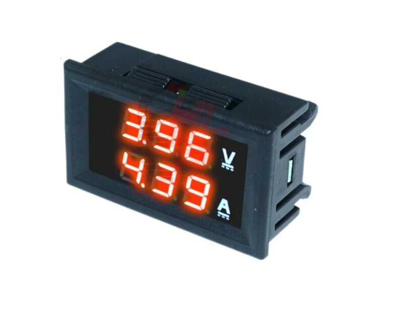 Амперметр вольтметр 5-30В 10А красный