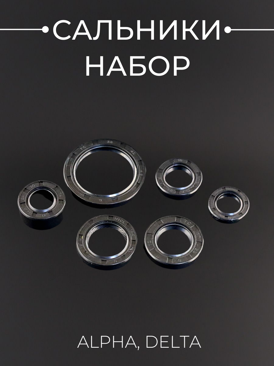 Сальники (набор) Alpha, Delta 6шт (полный комплект) "BEEZMOTO"
