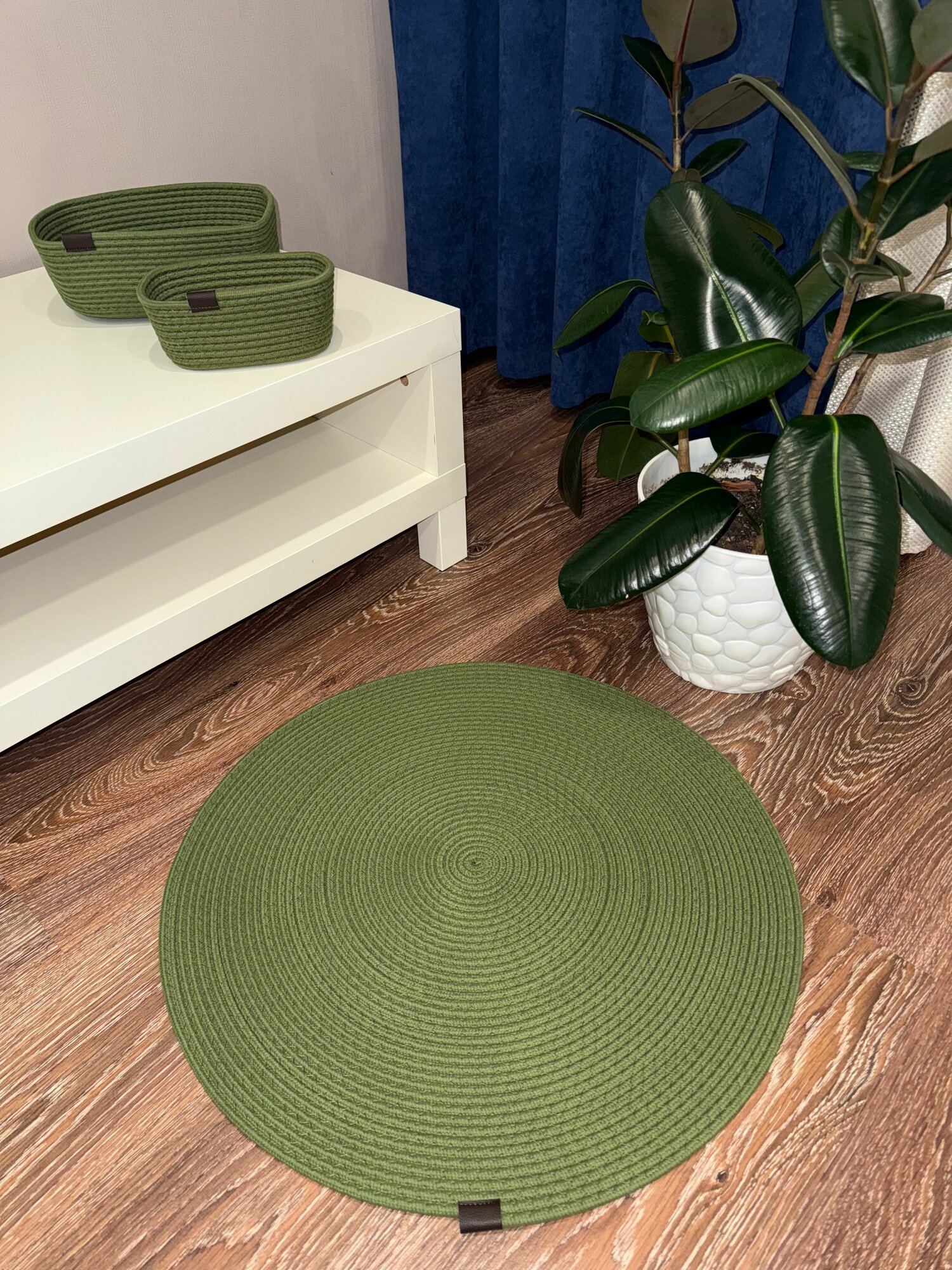 Коврик для ванной и туалета круглый 0,6х0,6м