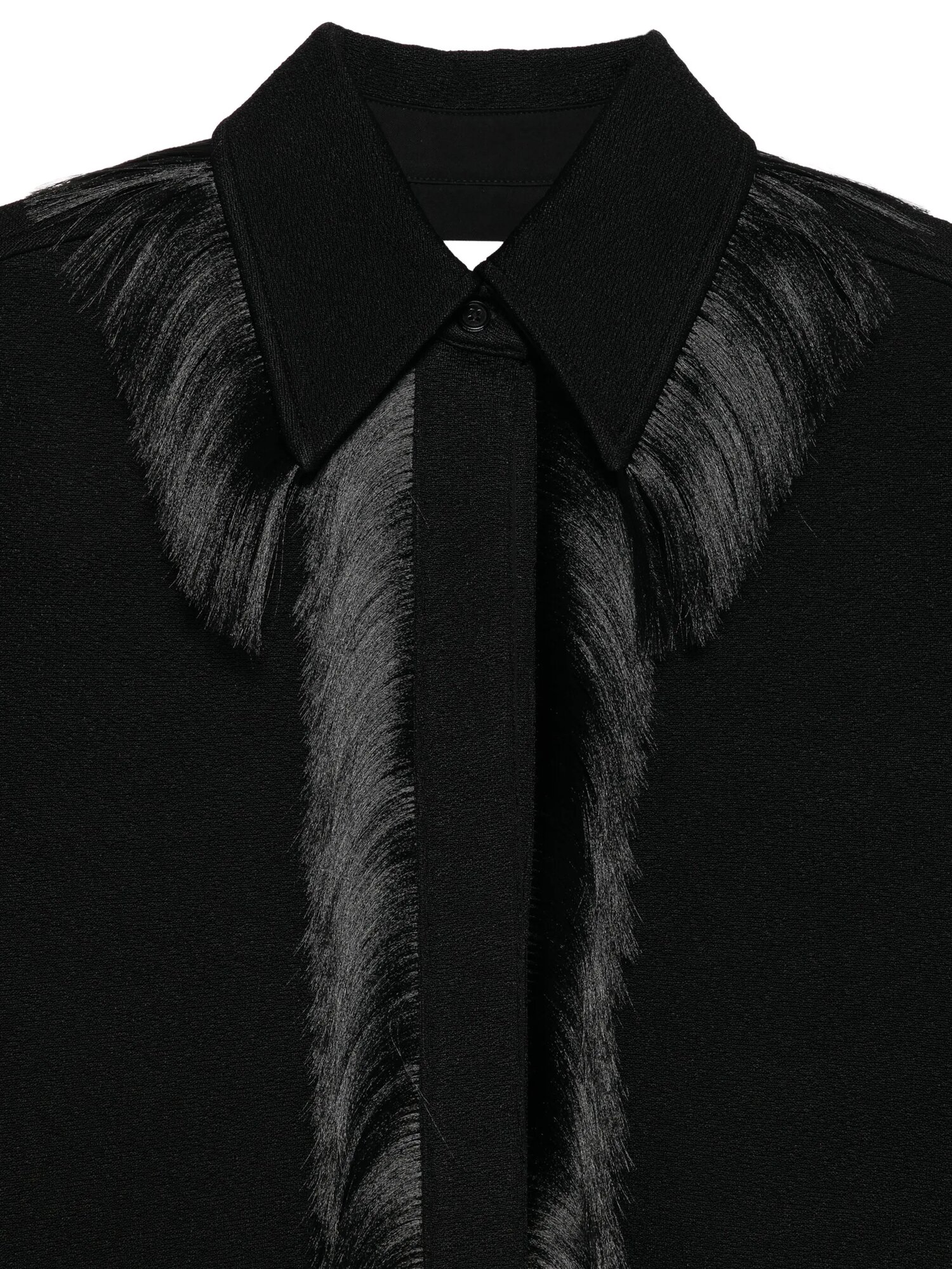 Пиджак Jil Sander Fringed jacket, размер 36, black/black — фото 1