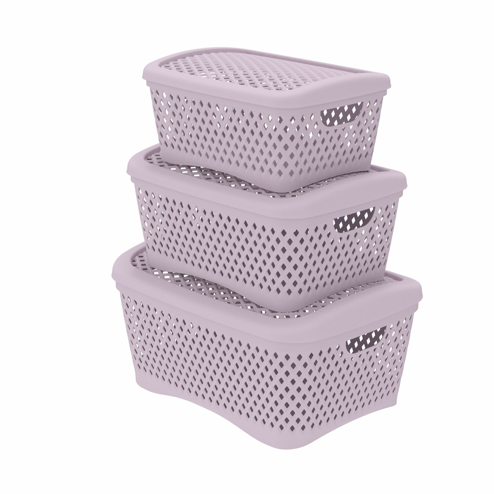 Набор корзинок с крышками Ромбики