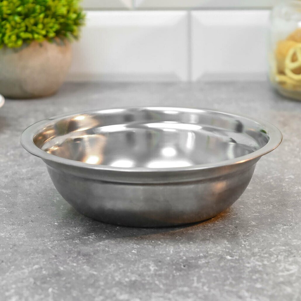 Миска глубокая 16см, 0.6л, нержавеющая сталь, универсальная для сервировки