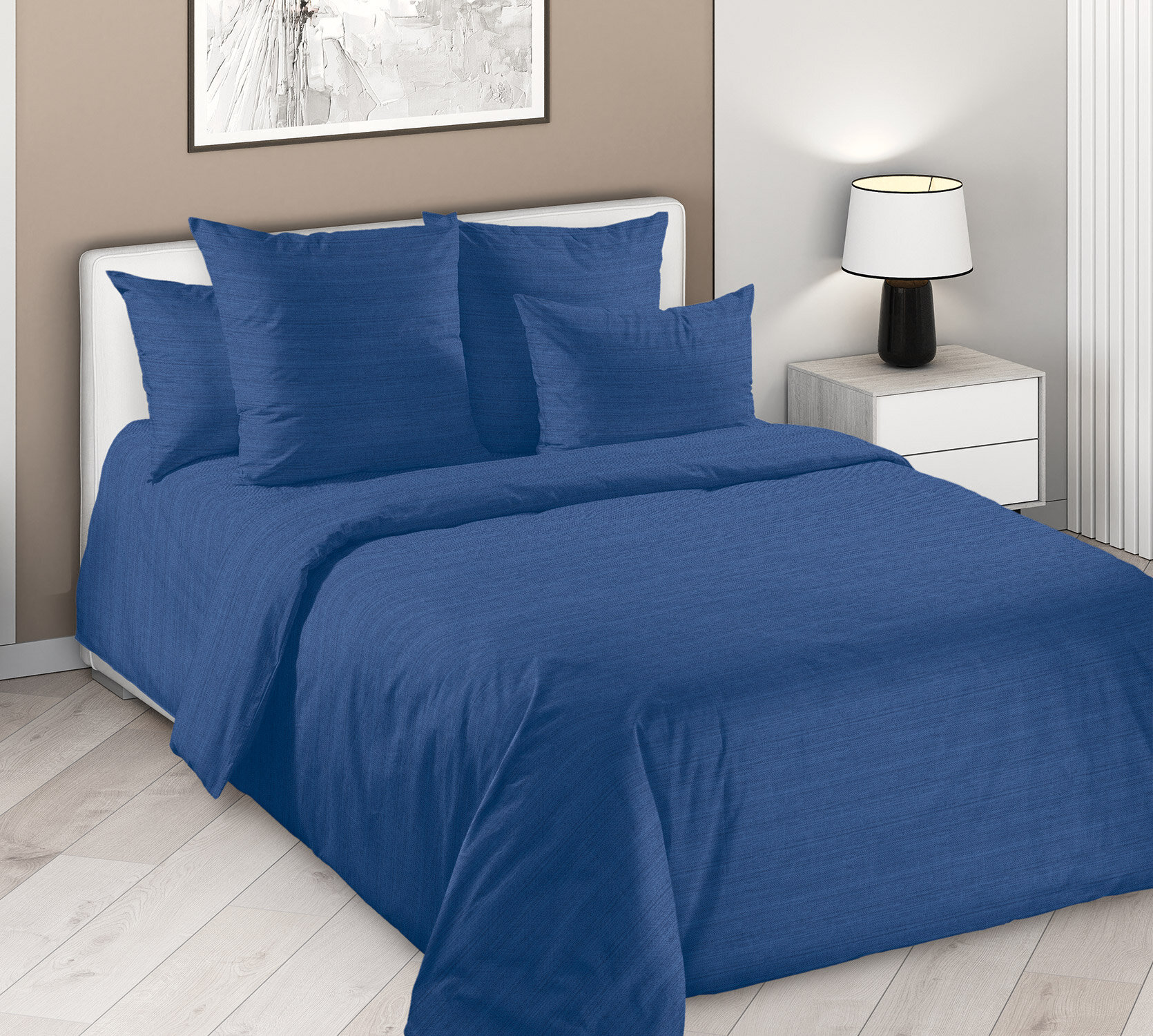 Постельное белье Семейное Перкаль (наволочки 70х70 2 шт.) Эко 15 Син 6800ПН