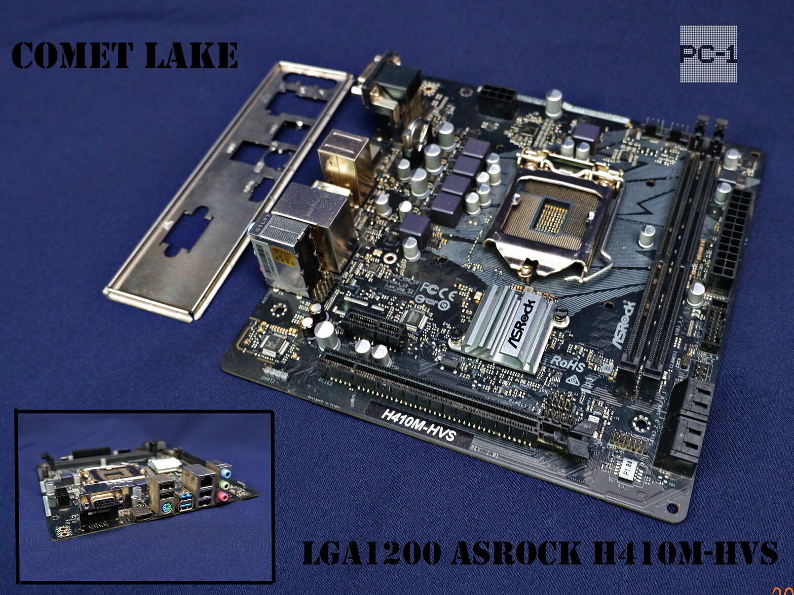 Материнская плата для ПК Socket LGA1200 ASRock H410M-HVS 2xDDR4 IntelH410 4хSATA 16xPCI-E HDMI D-Sub 1Гбит MicroATX S/N A8A1593AC2B5 предупреждение При использовании процессоров без встроенного видео, видеовыходы на плате не работают!!!