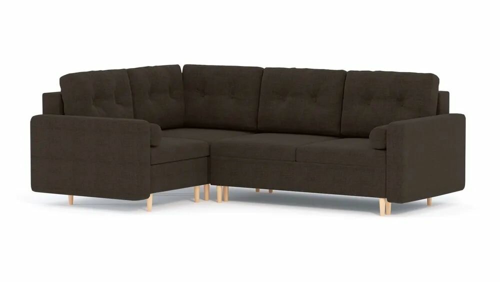 Угловой модульный диван Белфаст пантограф, рогожка Дрим Браун