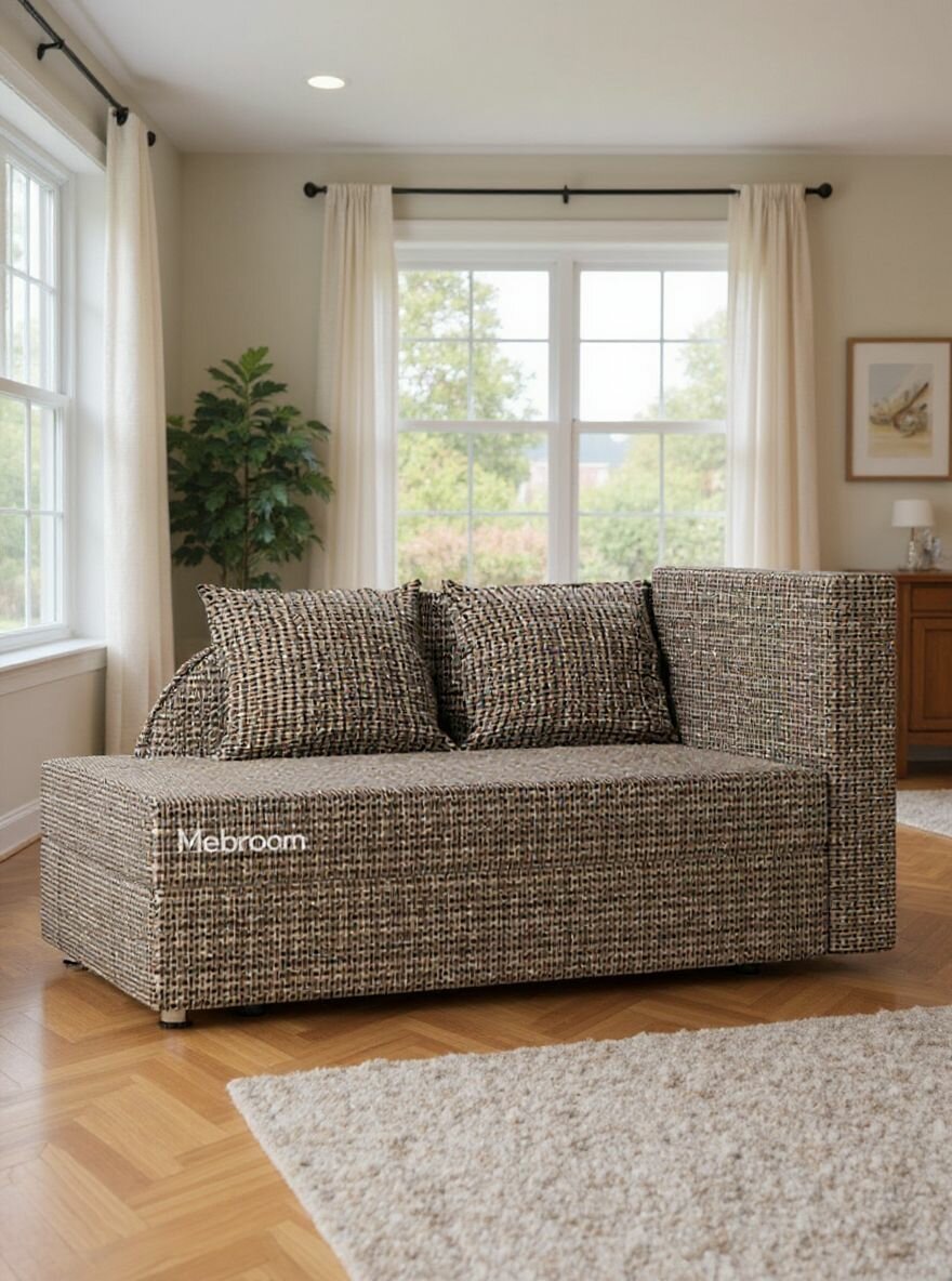 Диван-кровать угловой выкатной "Малютка" с ящиком для белья, рогожка