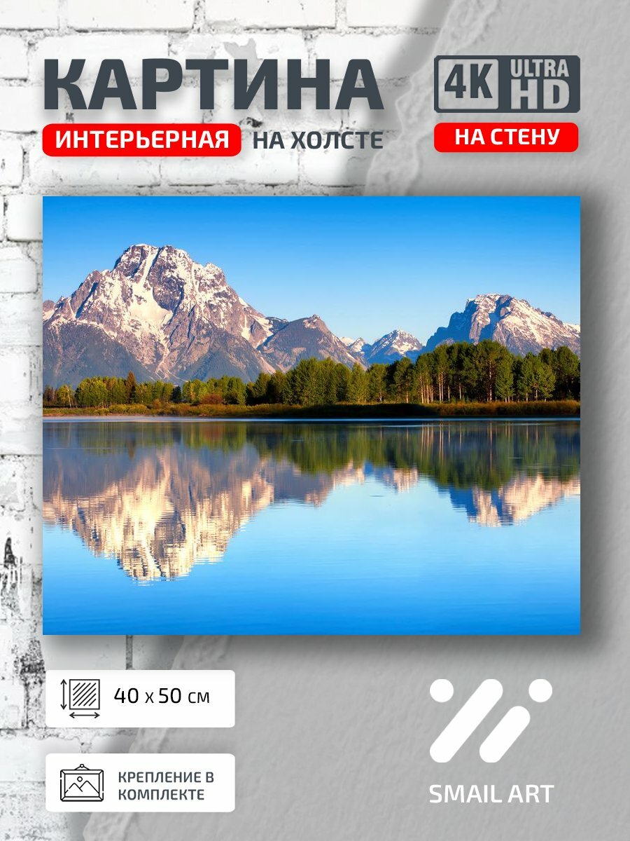 Картина на холсте интерьерная 40 на 50 на стену Деревья Landscape для гостиной пейзаж декор