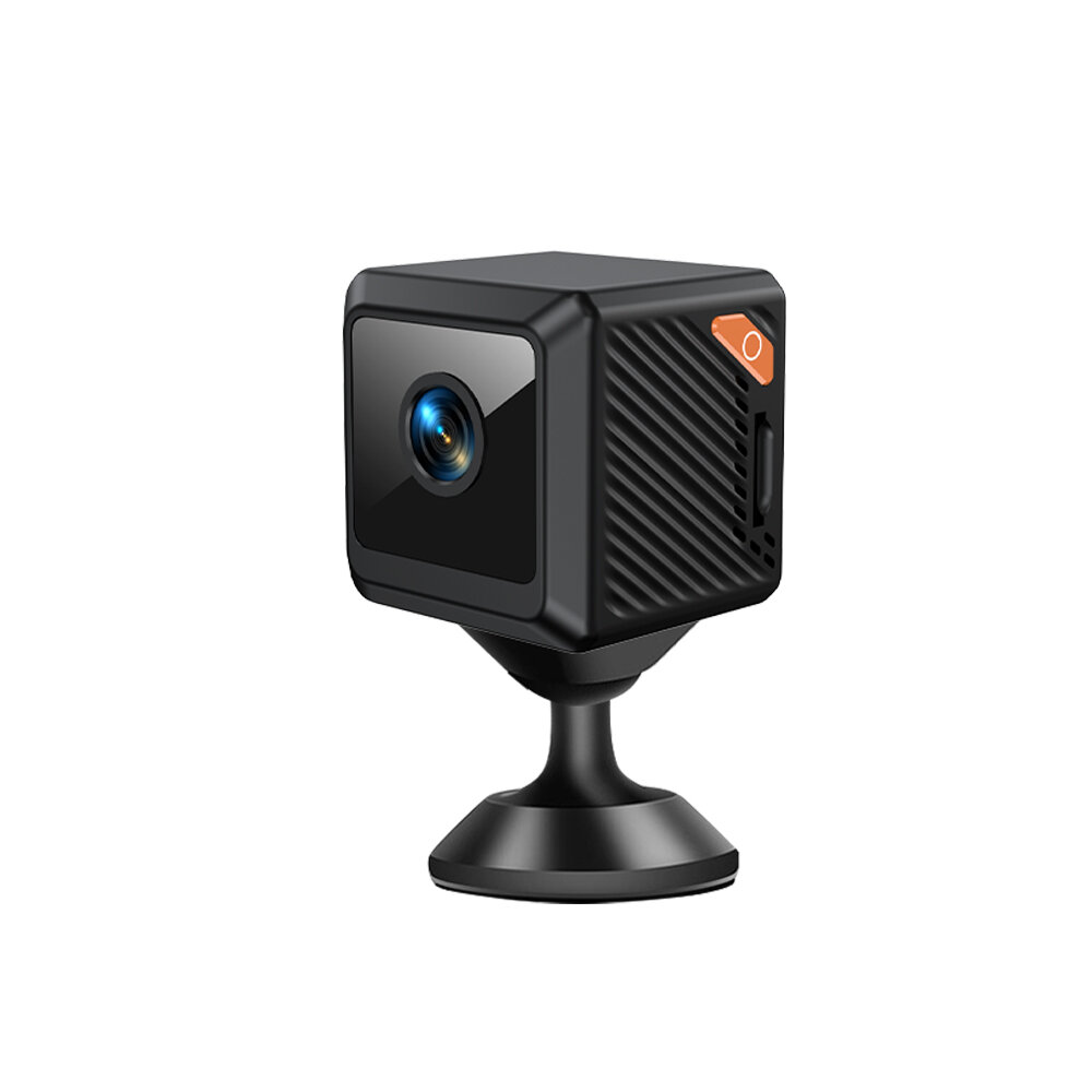 Камера W02 WiFi для домашней безопасности HD 1080P с инфракрасной ночной съемкой, детекцией движения, expandable памятью, 140° широким углом, черный цвет, поддержка TF карты до 256GB, батарея 600mAh, Type-C интерфейс, приложение HIDVCAM