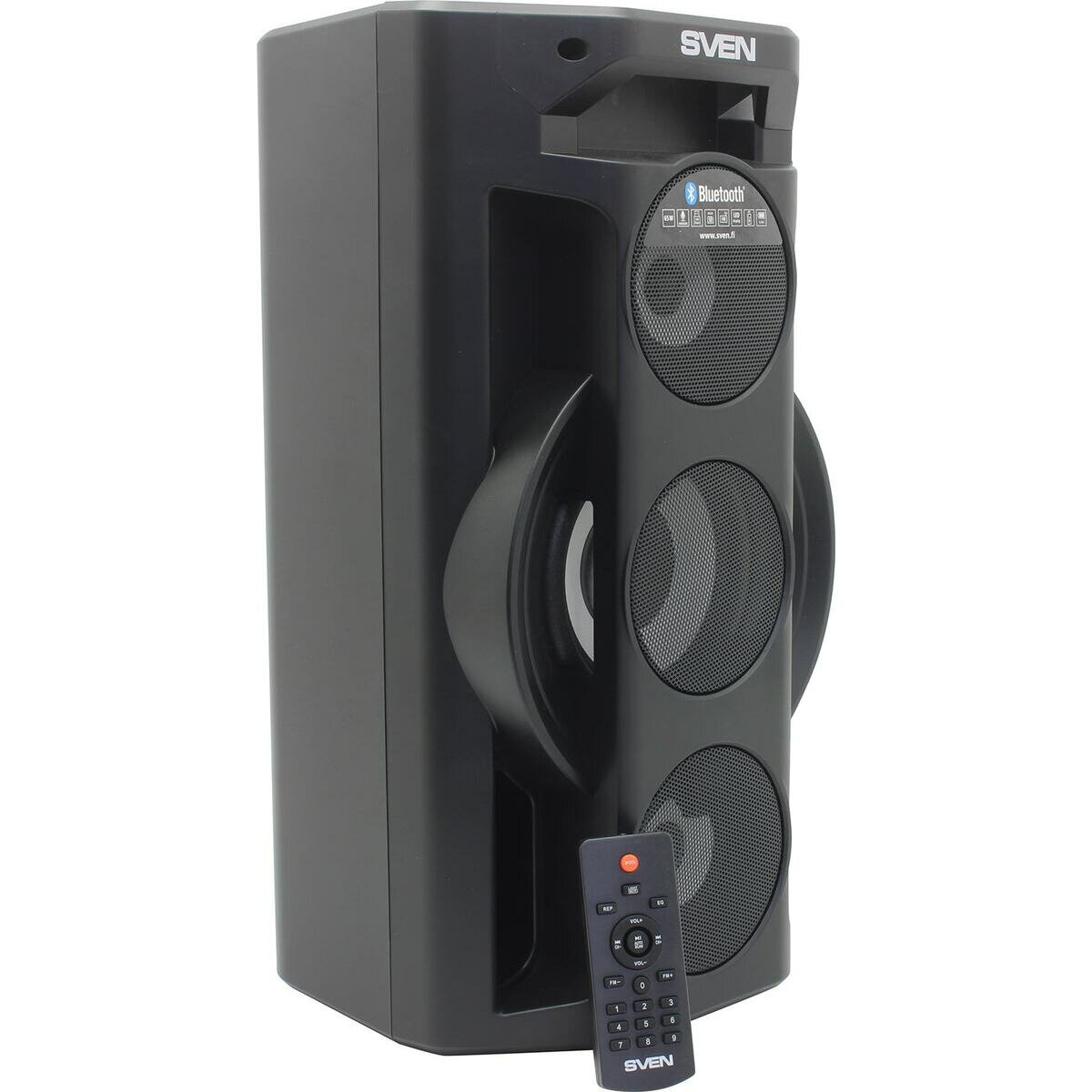 Колонка SVEN PS-680 Black (2x32.5W, Bluetooth, USB, microSD, FM, Li-Ion, ПДУ)