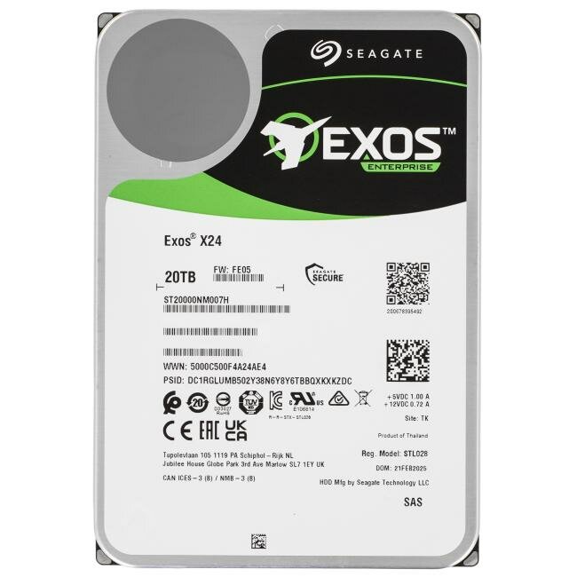 ST20000NM007H Жесткий диск SAS 20TB EXOS X24 7200RPM 512MB SEAGATE