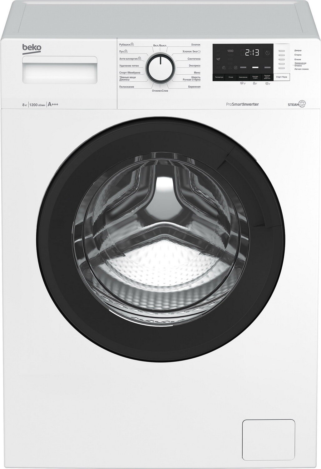 Стиральная машина Beko WSRE8612XAWI, белый, 8кг, инвертор, пар