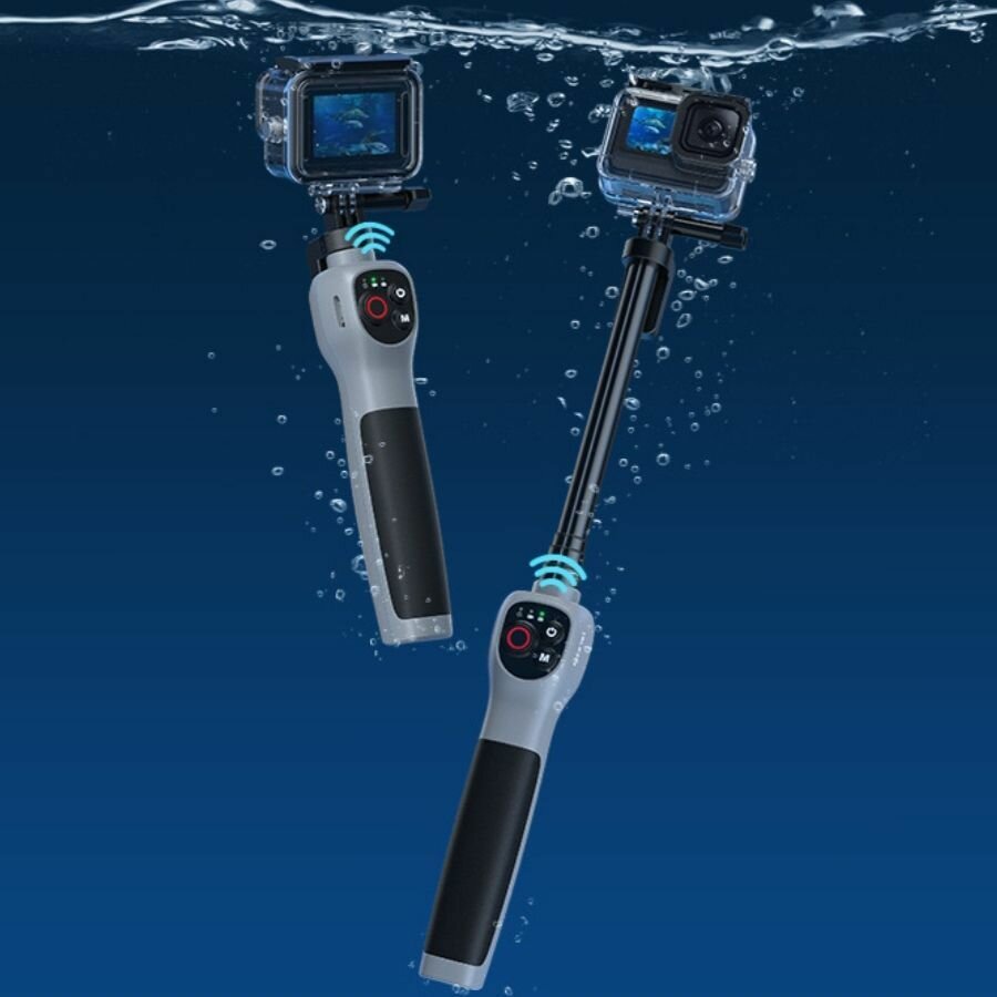 Монопод для подводной съемки Telesin GP-WBT-001 с кнопками управления для GoPro 13 12 11 10 9 8 Max