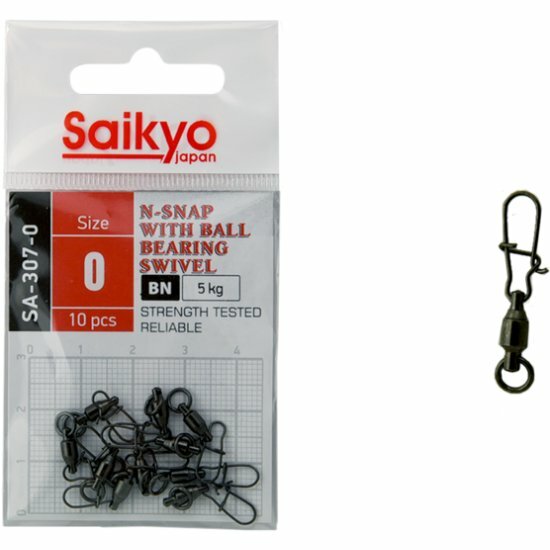 Вертлюг с застежкой Saikyo SA-307-0 - 10 шт (12кг)