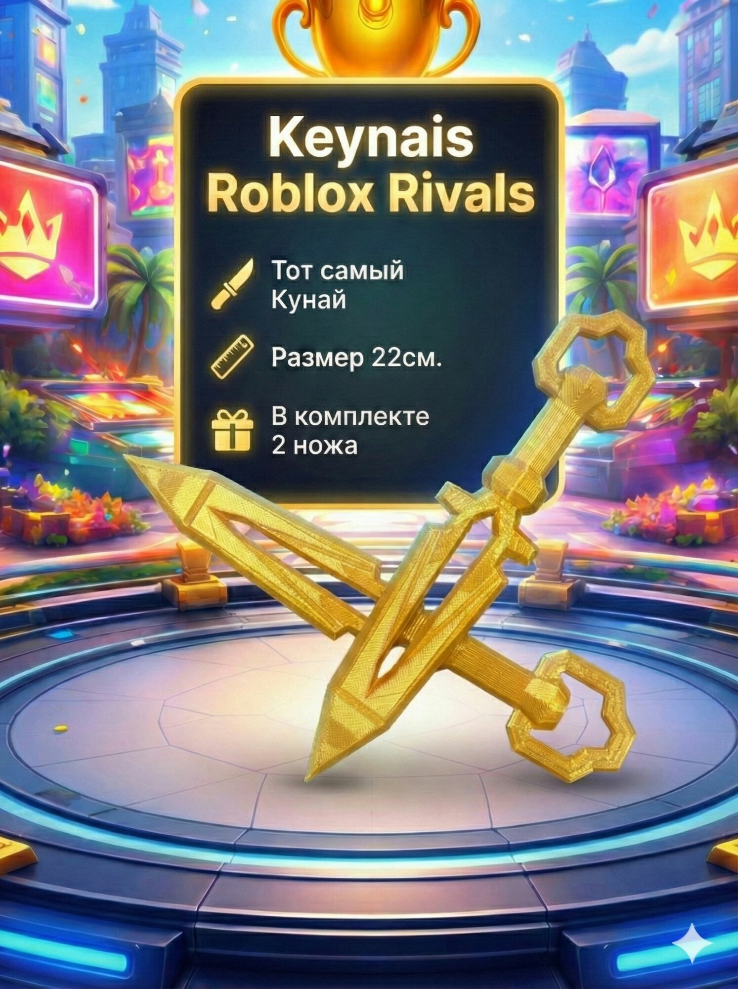 Кунай Keynais Roblox Rivals коллекционный 22см