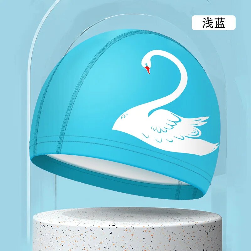 Водонепроницаемые шапочки для плавания из искусственной кожи для Светло-голубой, 606-Lake Blue