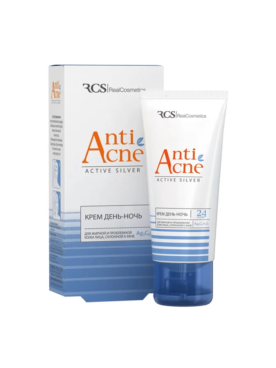 Крем день-ночь для жирной проблемной кожи лица акне rcs 40 м