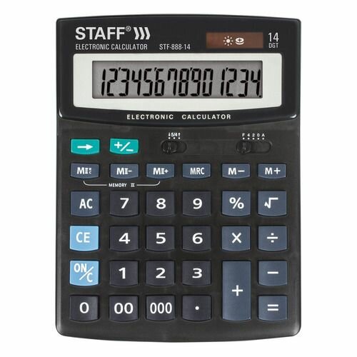 Калькулятор STAFF STF-888, 14-разрядный, черный