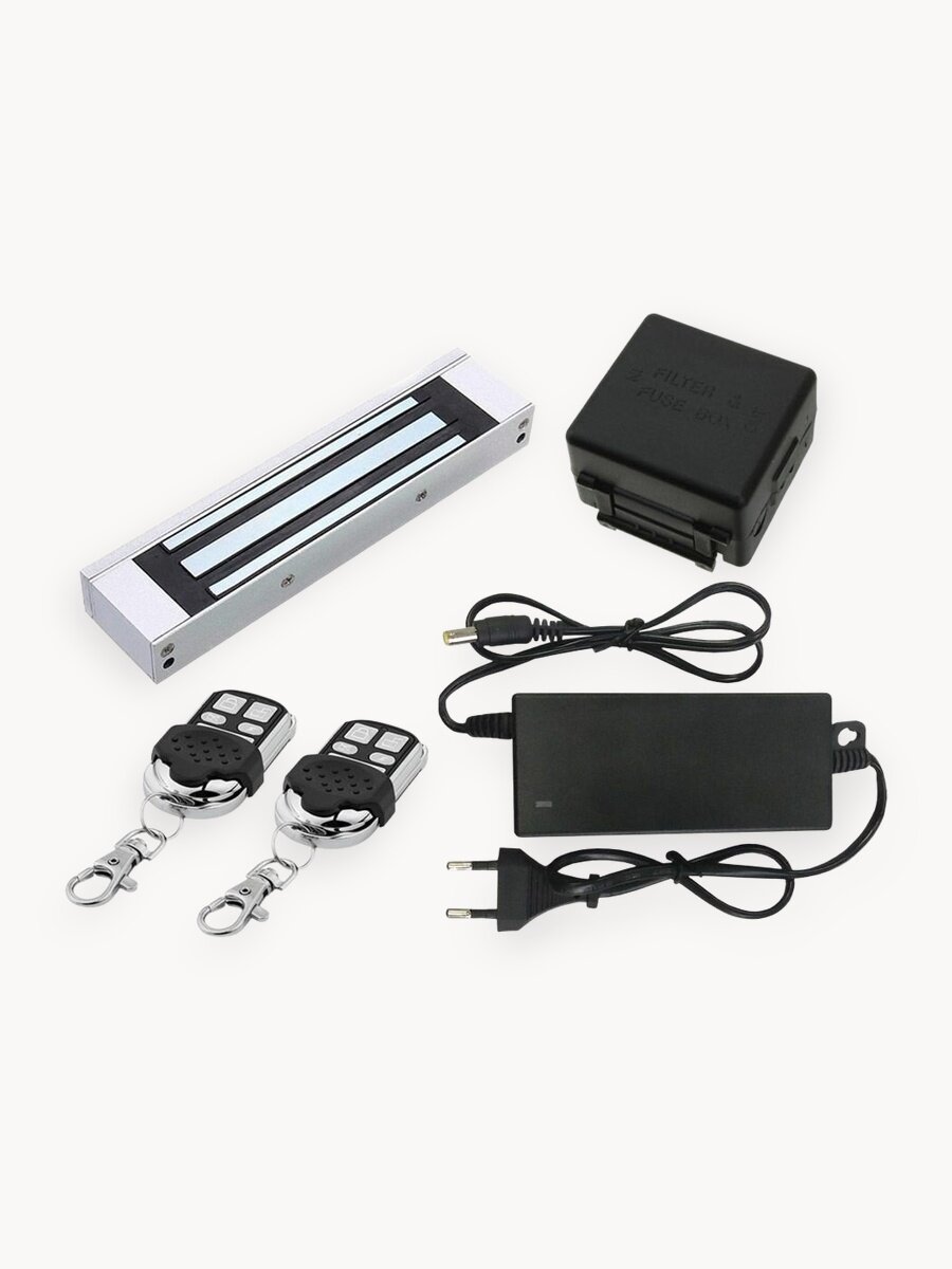 Электромагнитный замок 180 кг на дверь с радио брелком / пультом для офиса и калитки