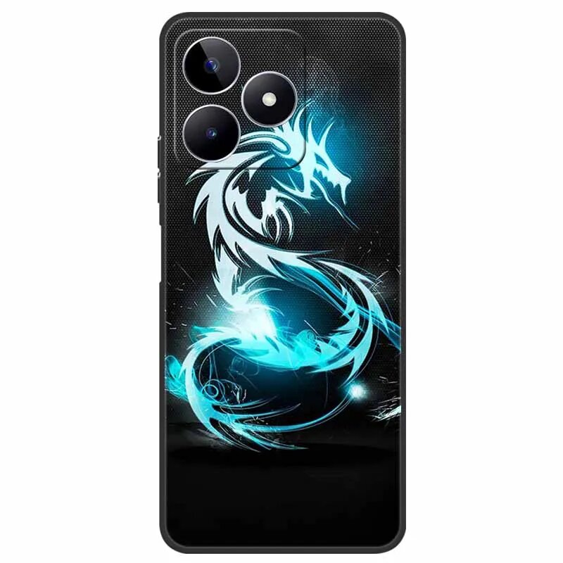 Чехол для Realme Note 50, 6,74 дюйма, мягкий противоударный чехол из ТПУ с изображением Черный, 15