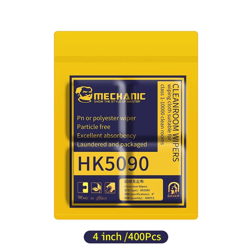 Салфетка Из Микрофибры MECHANIC HK5090 Super Soft Для Чистых Помещений, 4inch 10-10cm(400p)