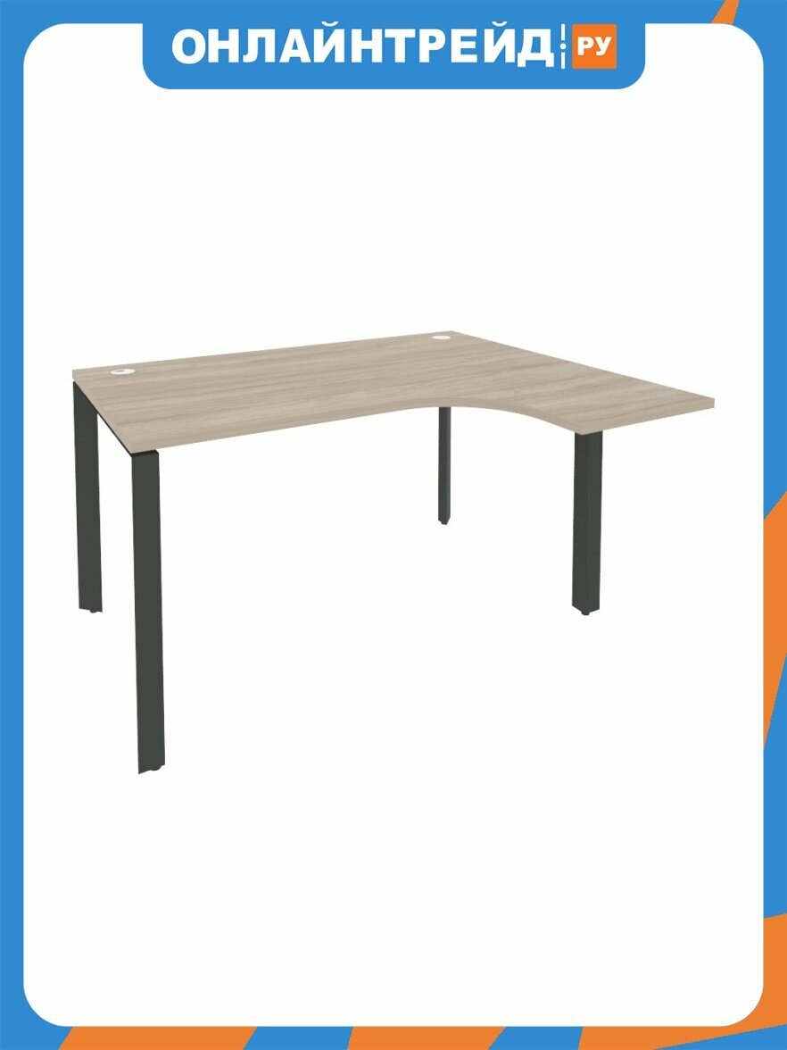 Стол эргономичный Riva CHAIR правый на П-образном м/к O. MP-SA-3 (R) Дуб аттик/Антрацит металл 1380*1180*750 Onix