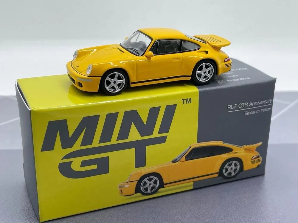 MINI GT 1:64 #358 PORSCHE 911 GT3 RUF CTR Anniversary Yellow Легковая модель автомобиля