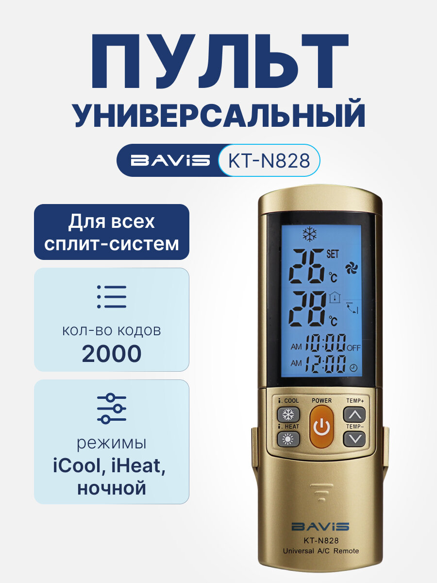 BAVIS KT-N828 (2000 в 1) универсальный ПДУ для кондиционеров