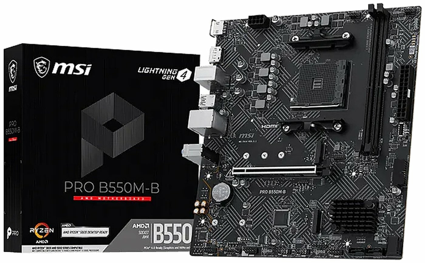 Материнская плата MSI PRO B550M-B (AM4, mATX)