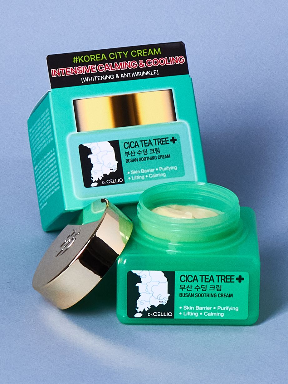 Dr.CELLIO Успокаивающий крем для лица с центеллой Пусан 75 мл Plus Busan Cica Soothing Cream