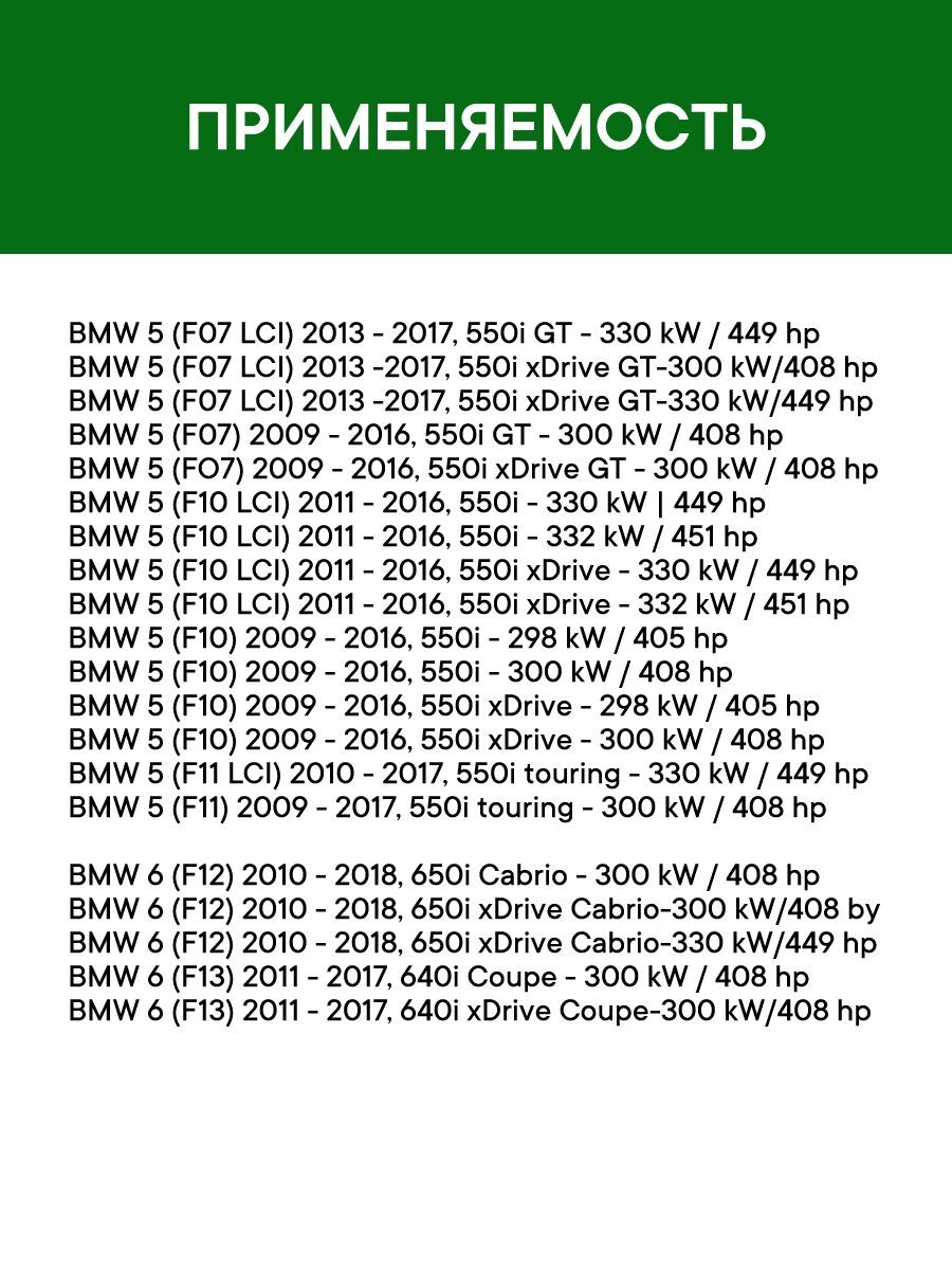 Фильтр Воздушный Bmw 5-Series F10/F11 (09-16), Bmw 6-Series F06 Gran Coupe (11-17), Bmw 6-Series F12/F13 (10-17) (RAF Filter AF179)