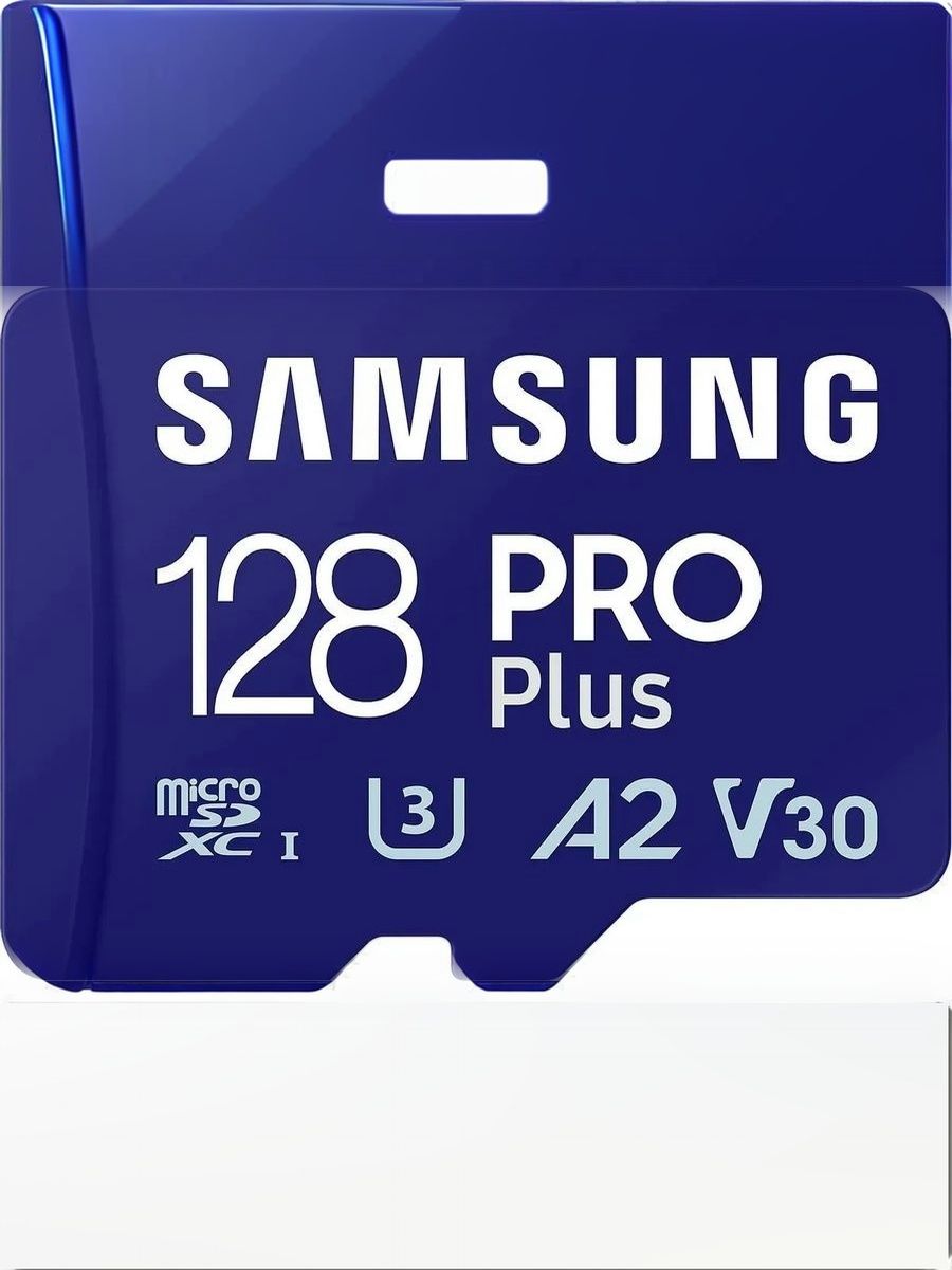 Samsung PRO Plus micro 128 ГБ Карта памяти microSDXC, с адаптером, MB-MD128SA/KR, синяя