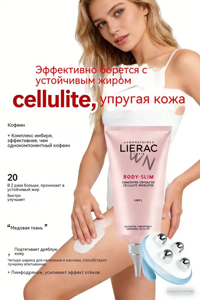 Концентрат от целлюлита Lierac Body-Slim с криоэффектом и массажером, 150 мл