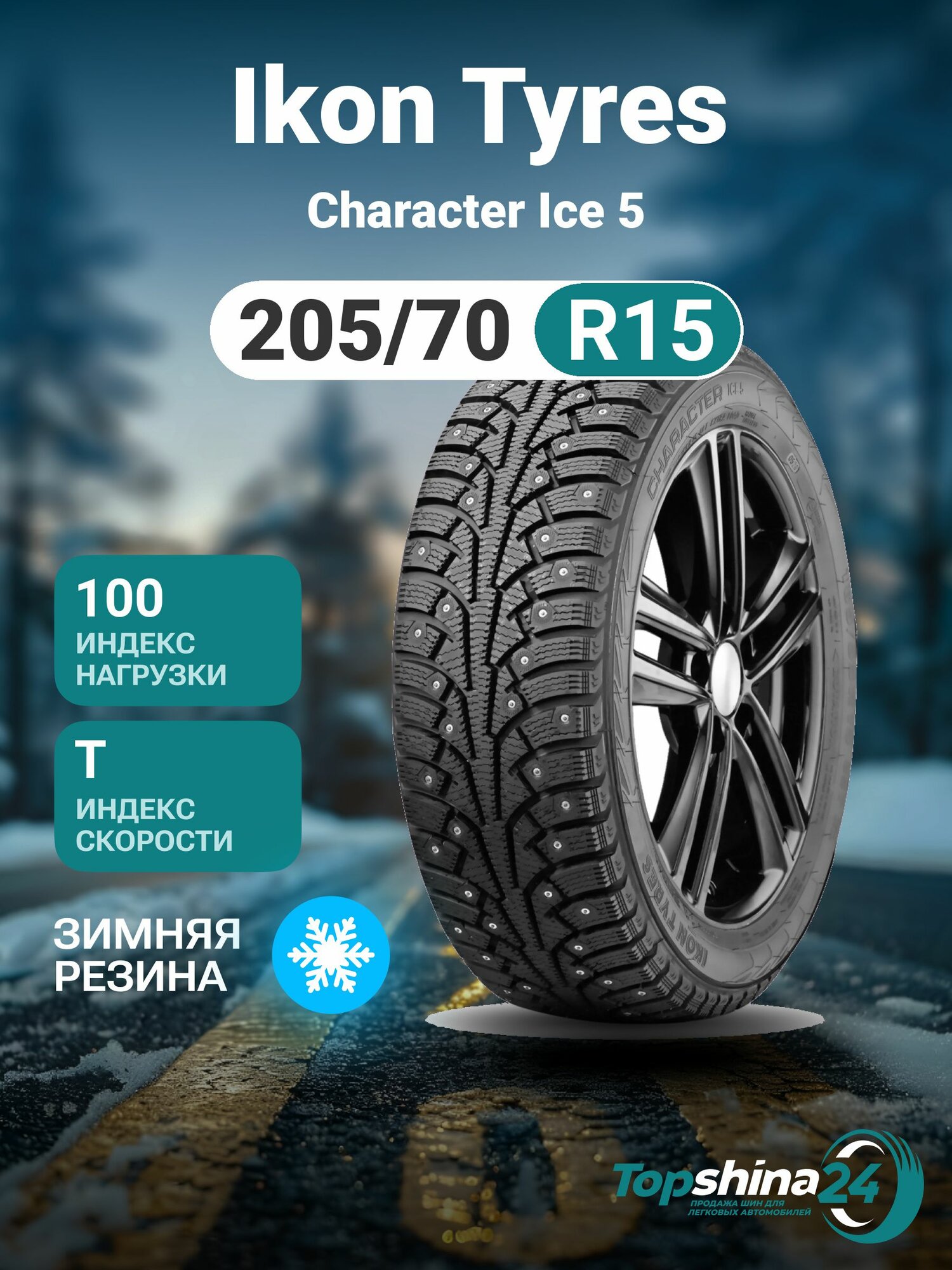 Шины зимние Ikon Tyres Character Ice 5 205/70 R15 T100 шип