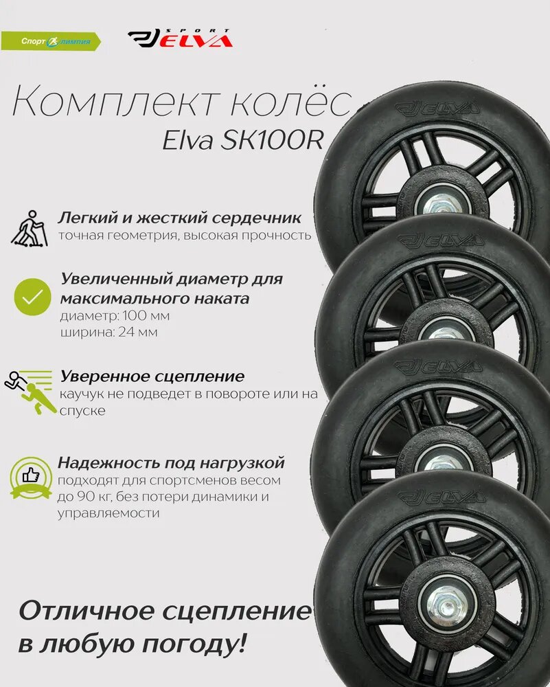 Комплект колес (4шт), Elva, W-SK100R SKATE