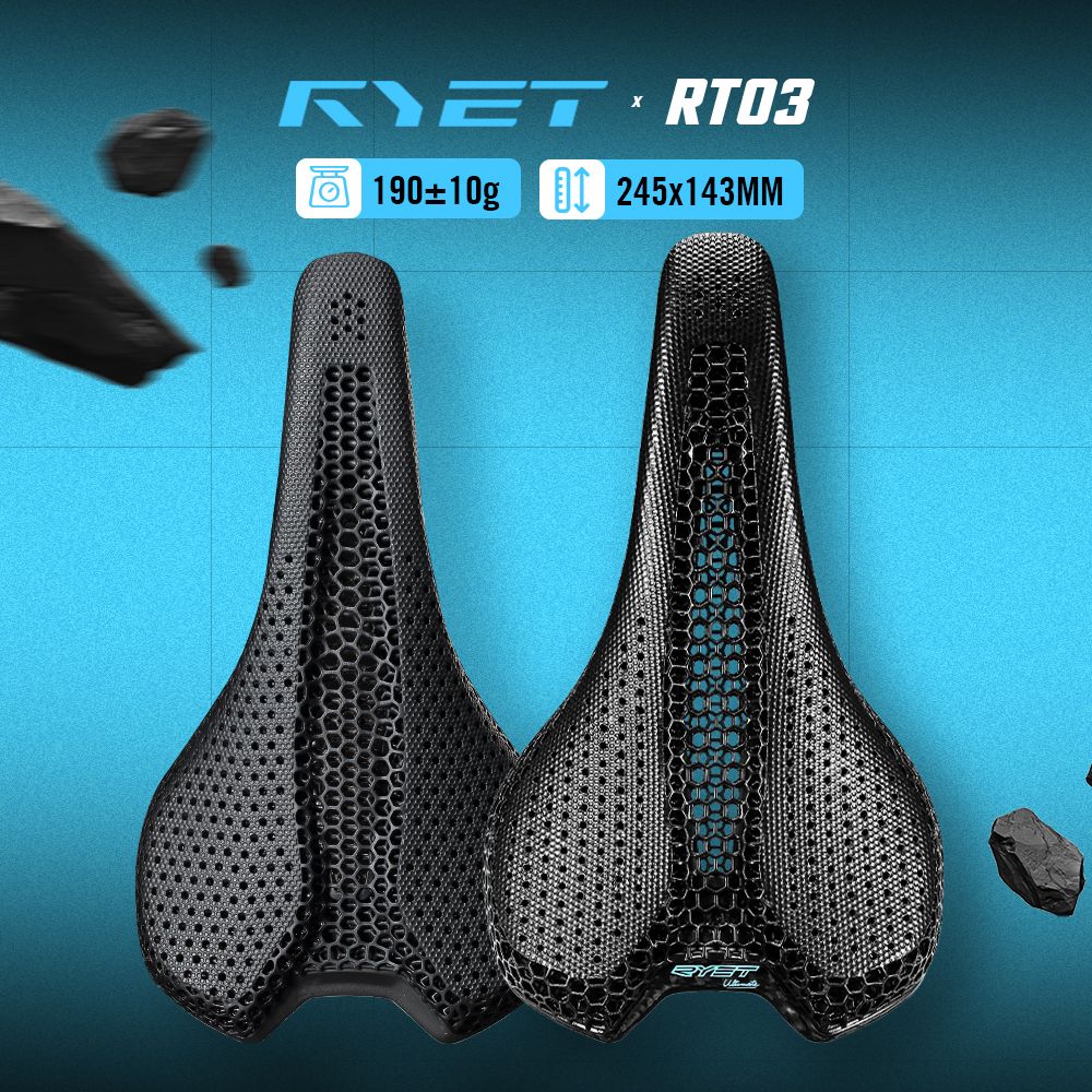 RYET Ультралёгкое 3D-печатное велосипедное седло Полный карбон Полое облегчение Для шоссейных/горных велосипедов