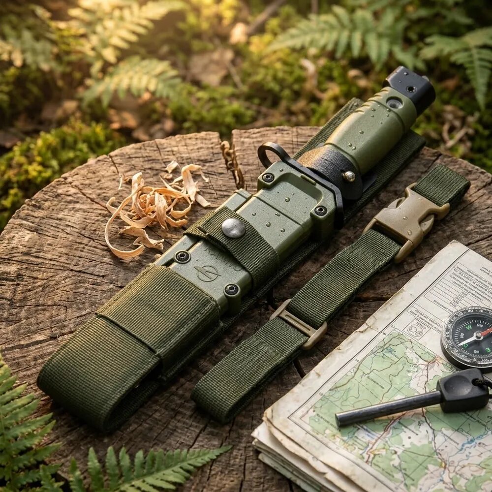 Нож тактический AK12, полноценный клинок из 440C стали, твёрдость 5860 HRC, с полимерной рукоятью и ABS-ножнами коллекционныйнож для выживания и кемпинга, полная конструкция.
