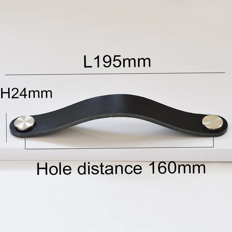 Ручки для шкафов tenchtwo из кожи Black160mm-304Silver