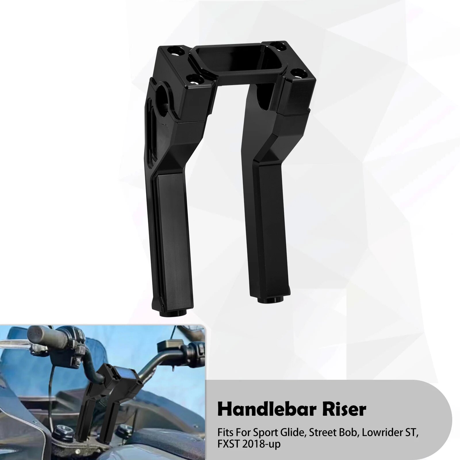Черный мото handlebar riser 8" для Harley FXST 2018+
