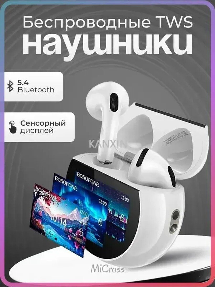 Xiaomi TWS-наушники BW87 Mist с LED-дисплеем, Bluetooth 5.4, белые
