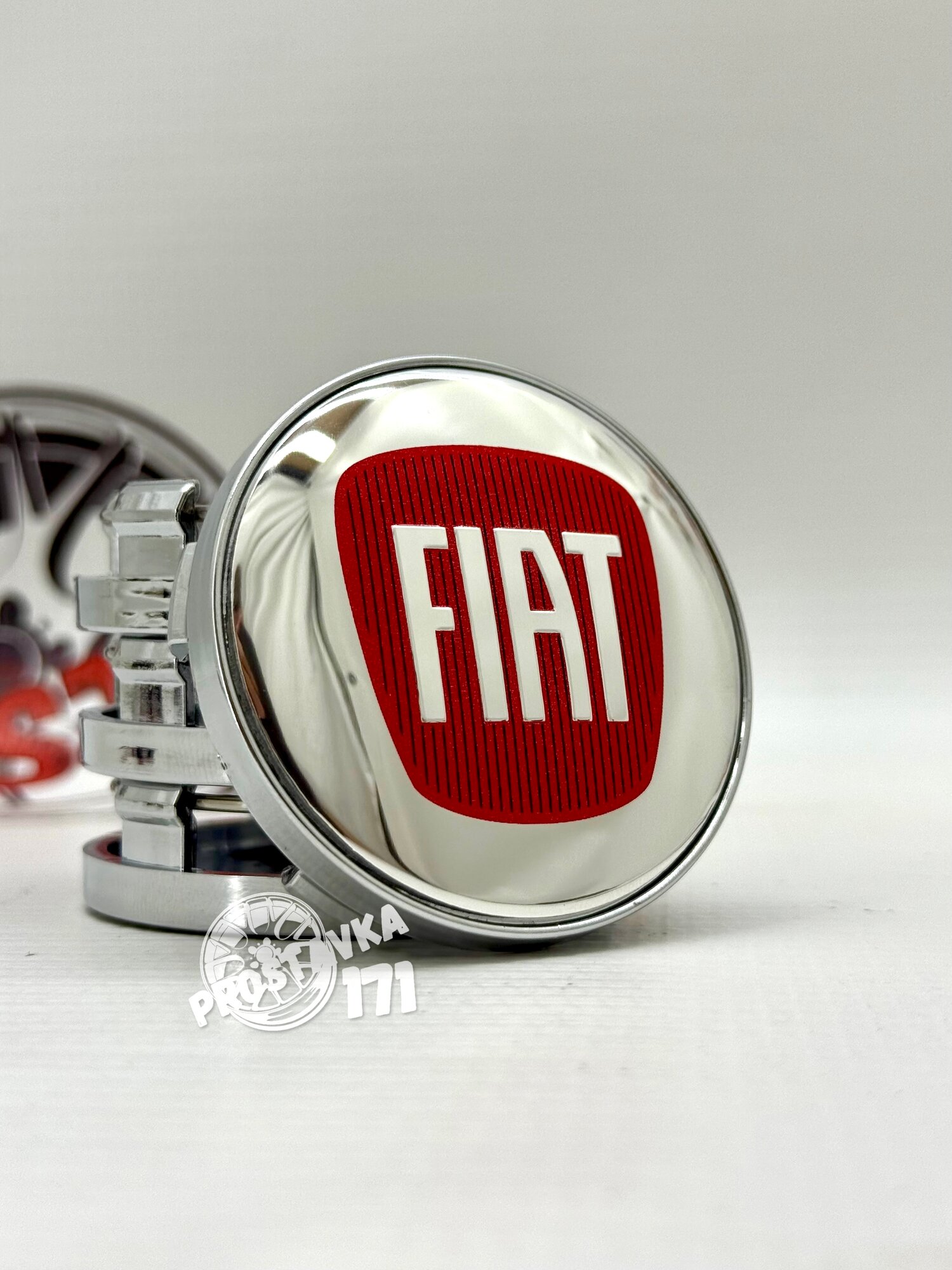1шт Fiat (CHR/Red) 60/56/10 (T60 CHR) колпачок диска