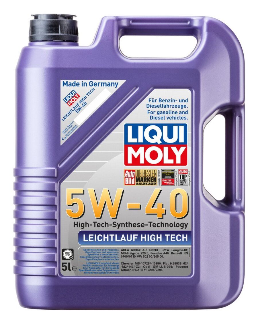 Масло Моторное Liqui Moly Leichtlauf 5W-40 5Л. (LIQUI MOLY 3864)